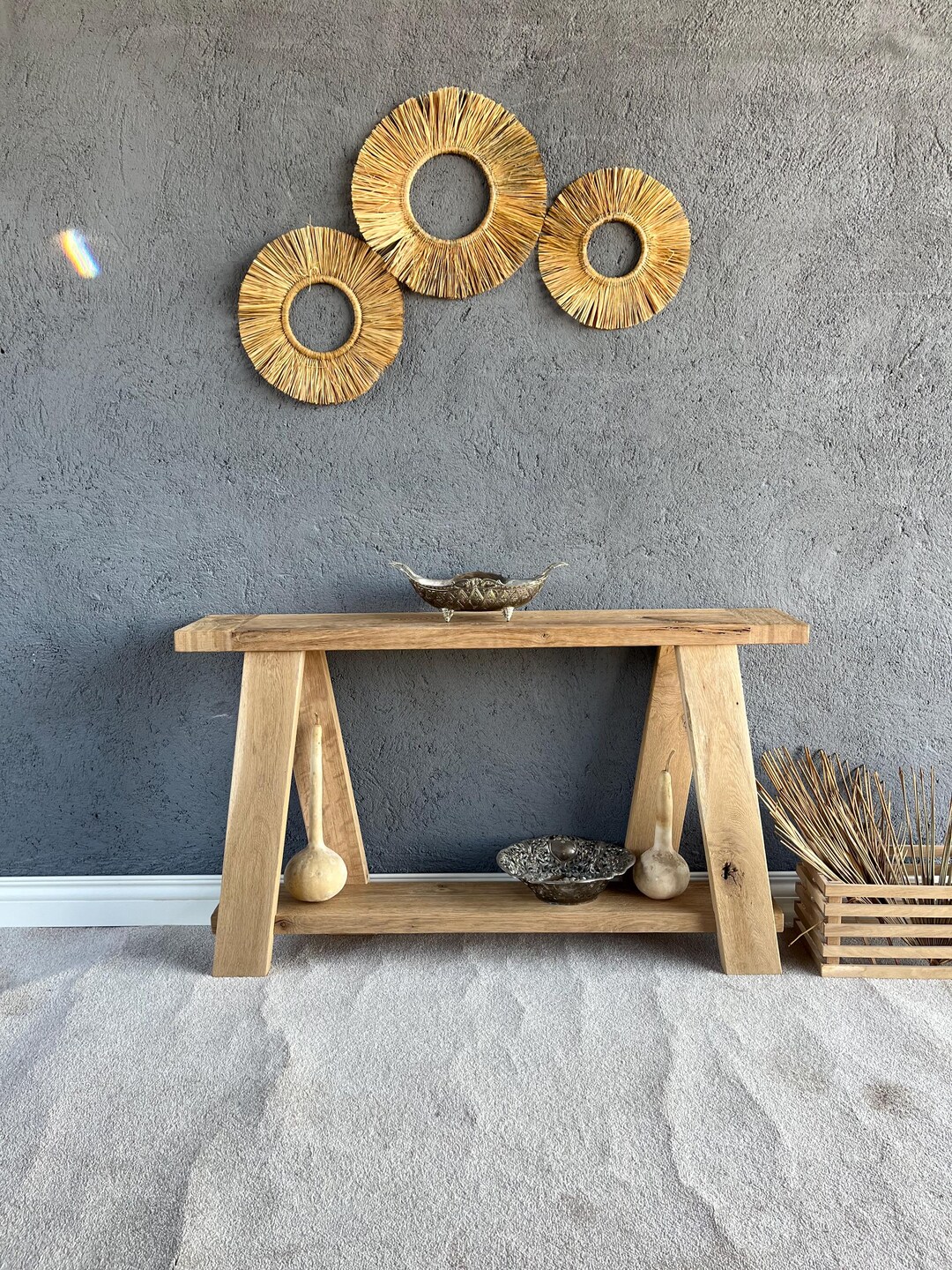 Handmade Reclaimed Wood Console Table: Rustic Farmhouse Decor - Etsy