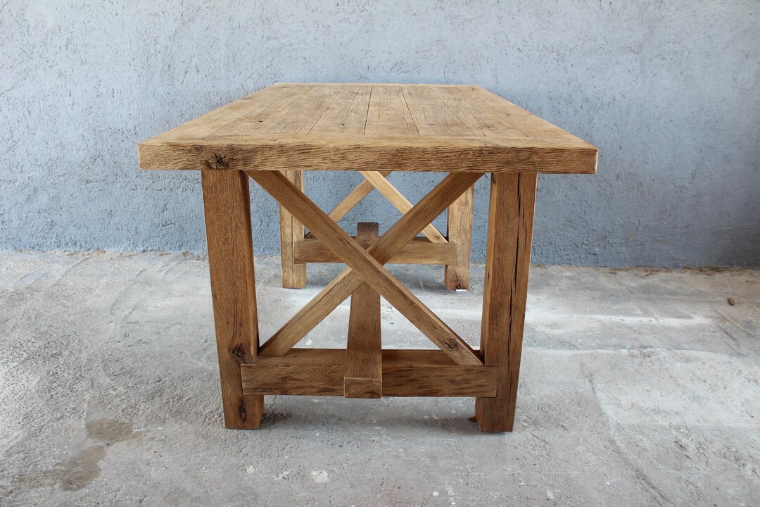 Handmade Rustic Reclaimed Wood Table: Industrial Farmhouse Style - Etsy