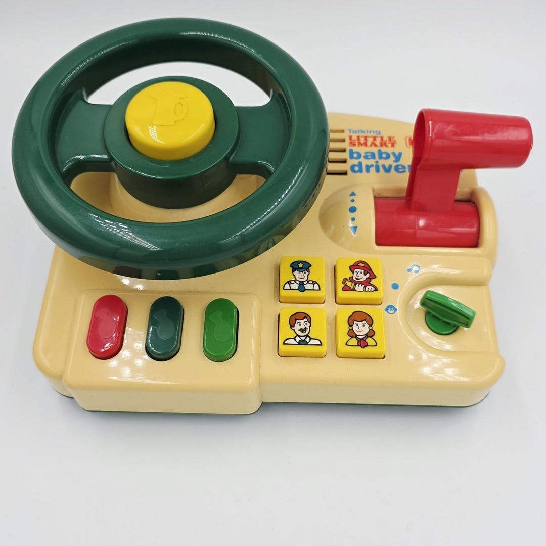 Vintage Vtech Talking Little Smart Baby Driver Toy Steering Wheel 1992 ...