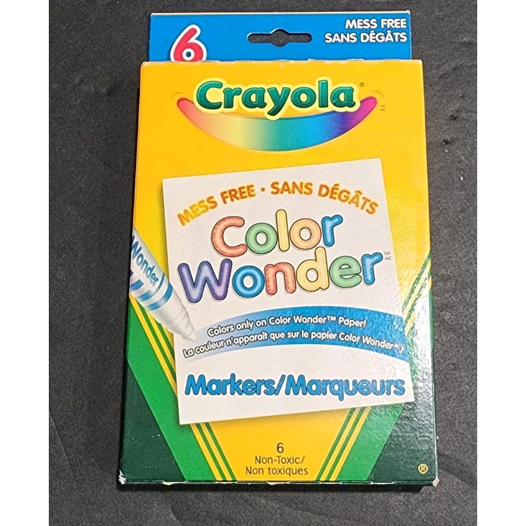Crayola Color Wonder Markers Mess Free 6 Pack Non-toxic 2003 Binney ...