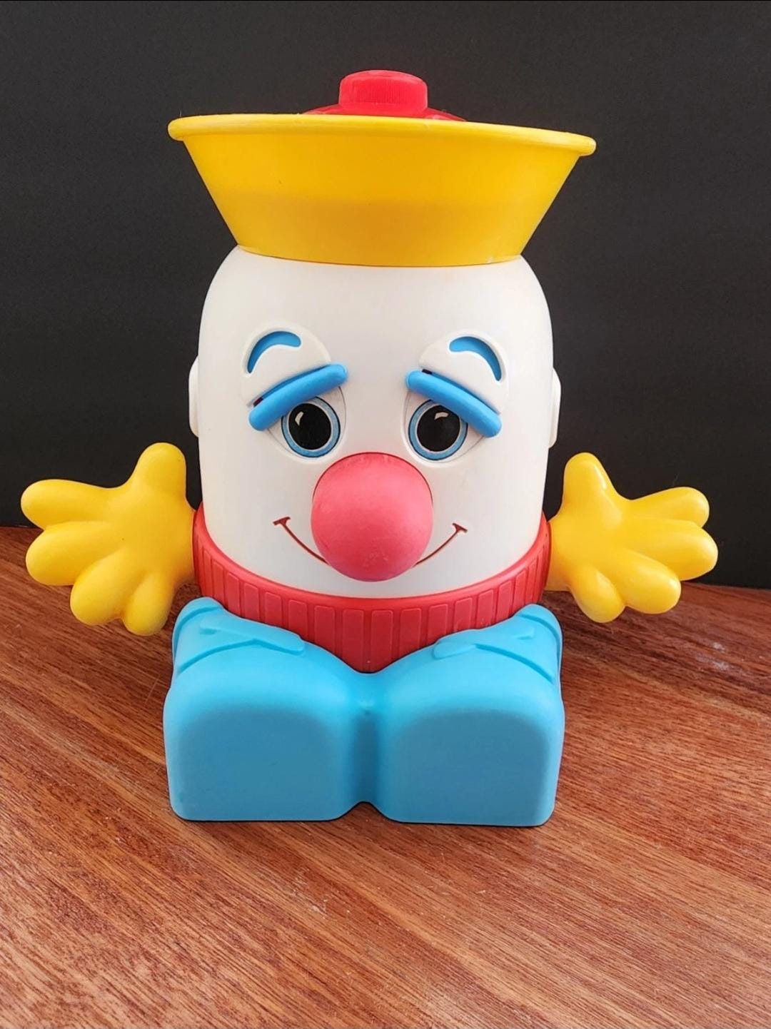 Vintage 1986 Shelcore Plastic Clown Toy Figure Red Blue Yellow 9 Inch ...