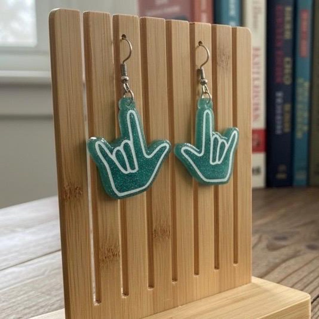 ILY ASL Earrings — I Love You Hand Sign Language | Deaf Community ...