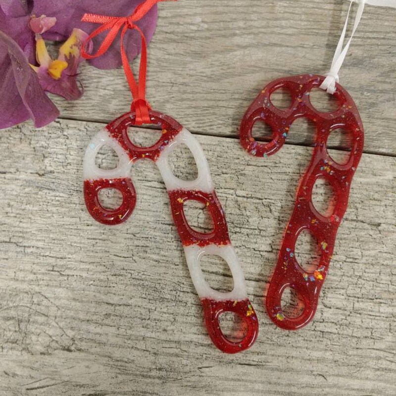 Glass Candy Cane Ornament - Etsy