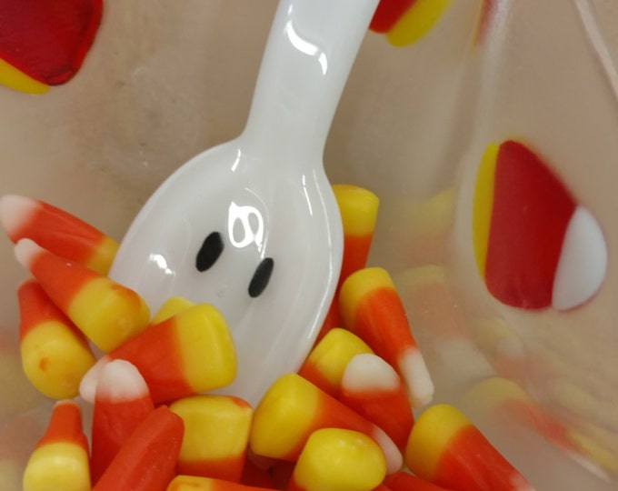 Halloween Spoon, Ghost Spoon, Fused Glass, Glass Spoon, Teaspoon ...