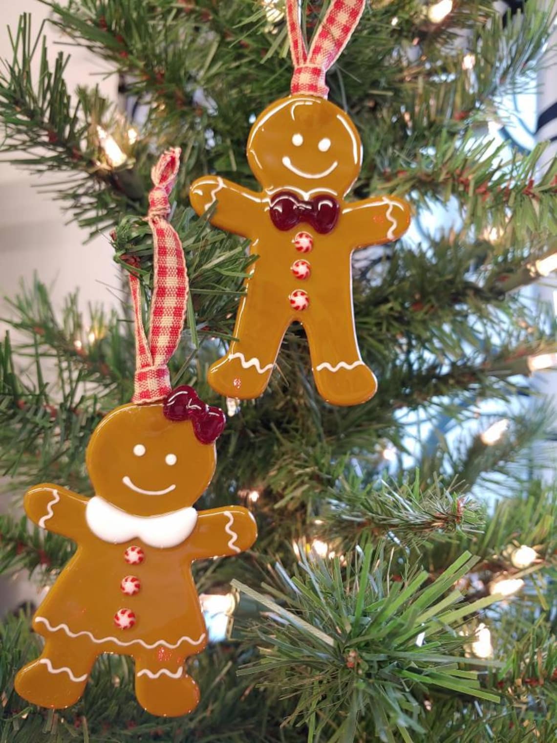 Gingerbread Man Ornament Fused Glass Gingerbread Boy | Etsy