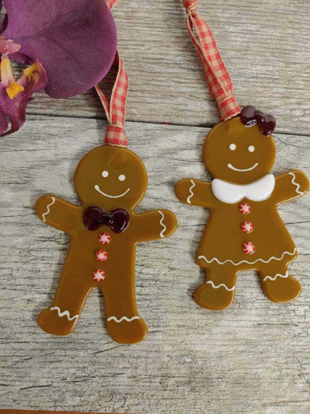 Gingerbread Man Ornament Fused Glass Gingerbread Boy - Etsy