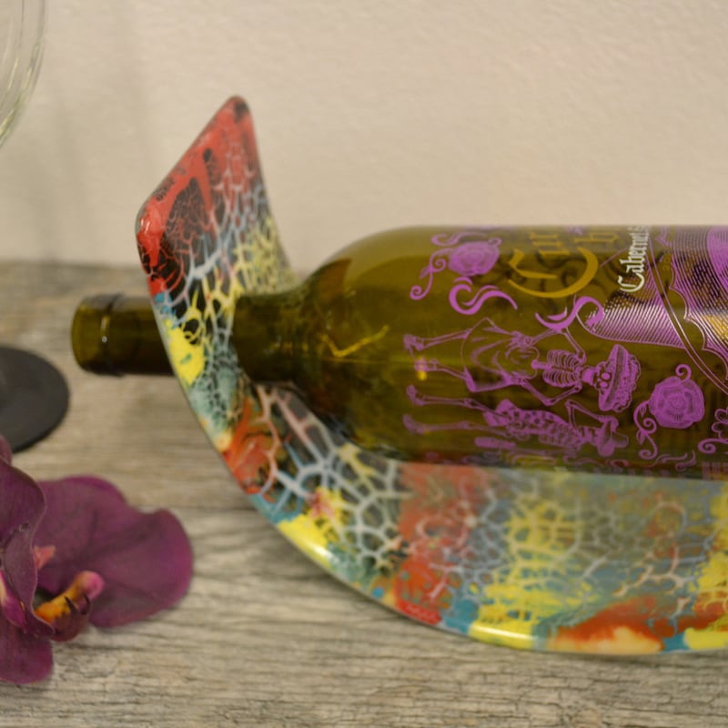 Fused Glass Wine Bottle - Etsy