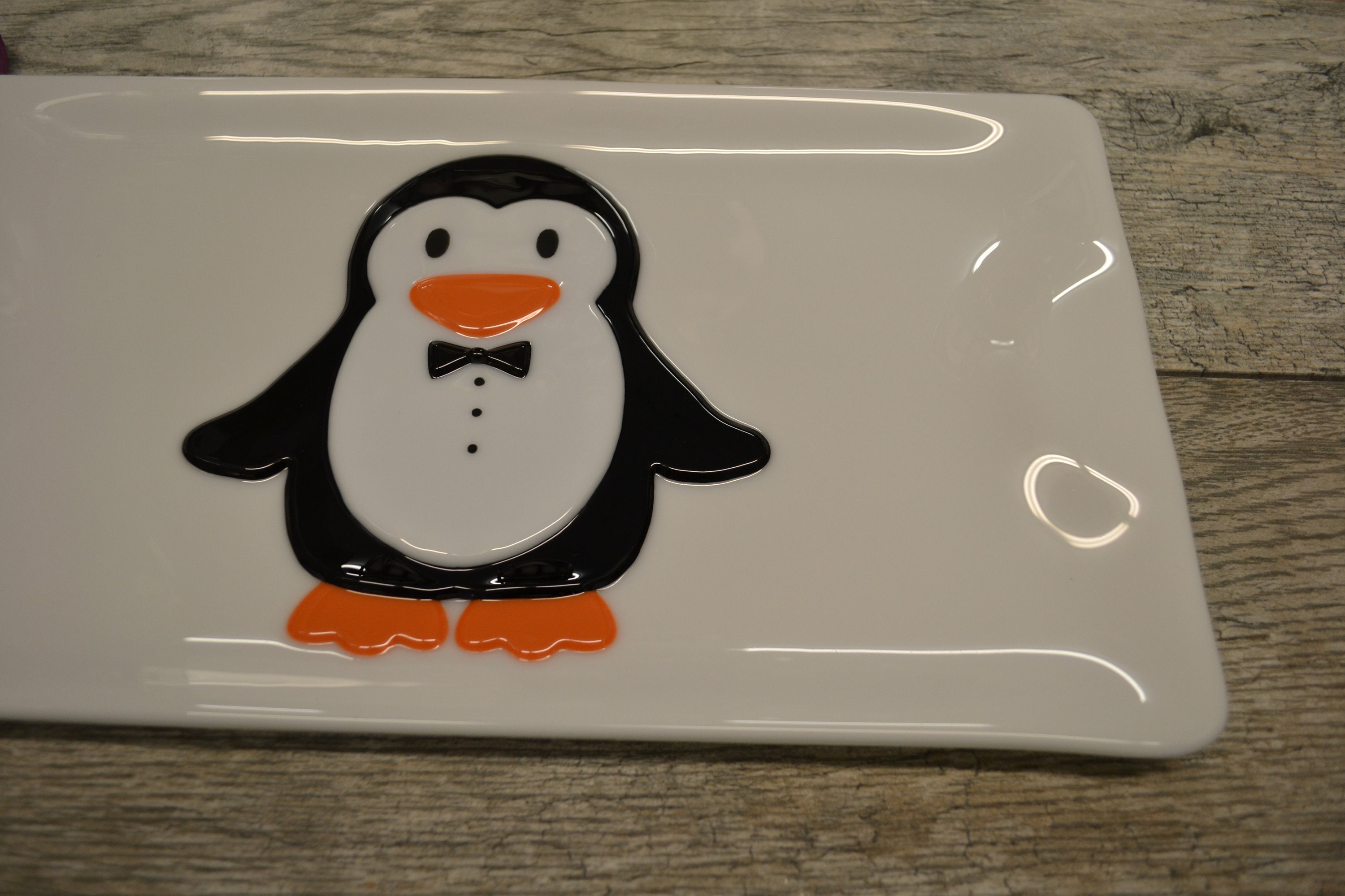 Penguin Serving Tray Fused Glass Christmas Decor Unique | Etsy