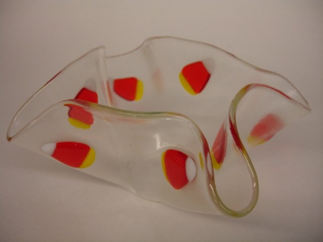 Candy Corn Fused Glass Halloween Candy Bowl, Fall Bowl, Thanksgiving ...