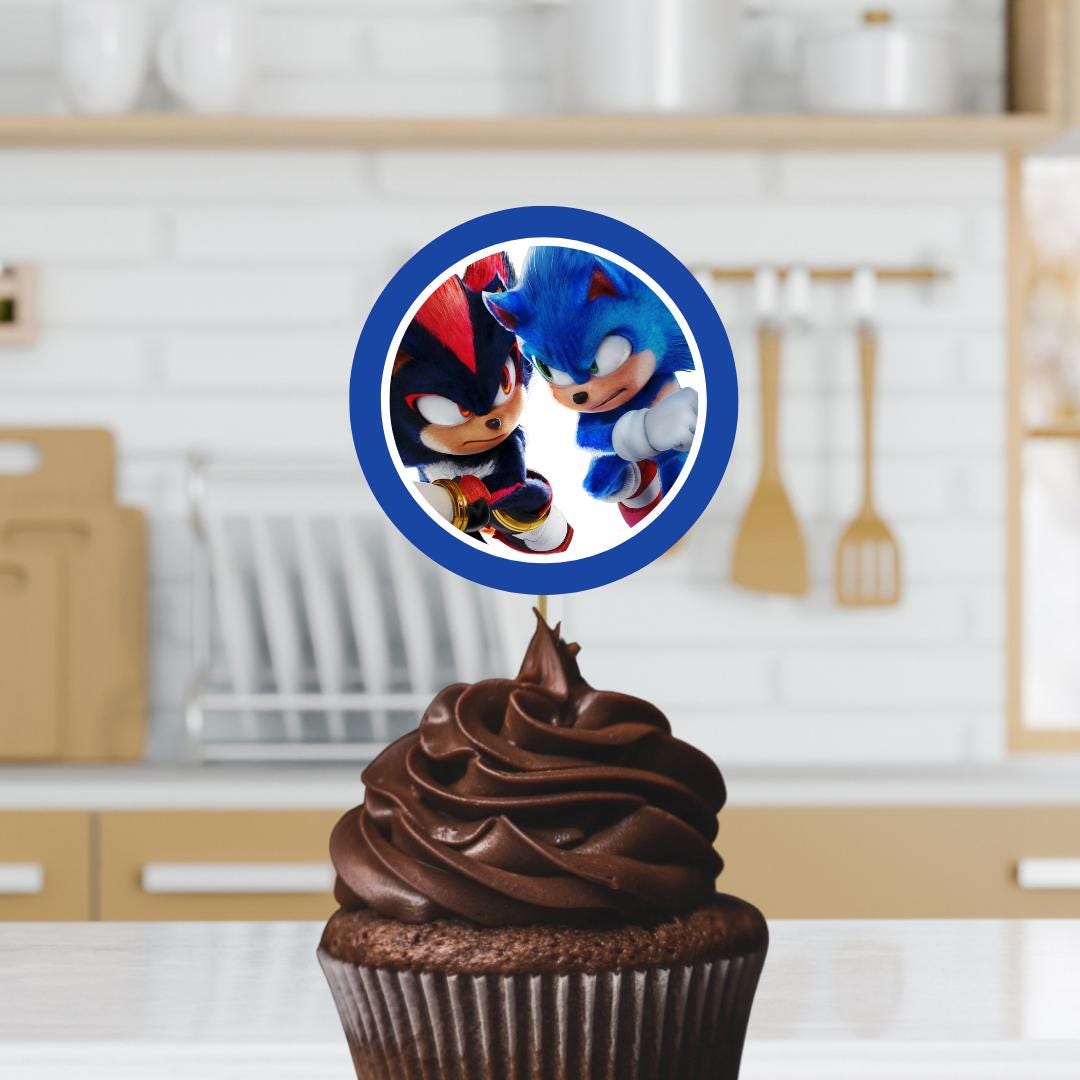 Sonic and Shadow Birhday Party Food Toppers - Etsy