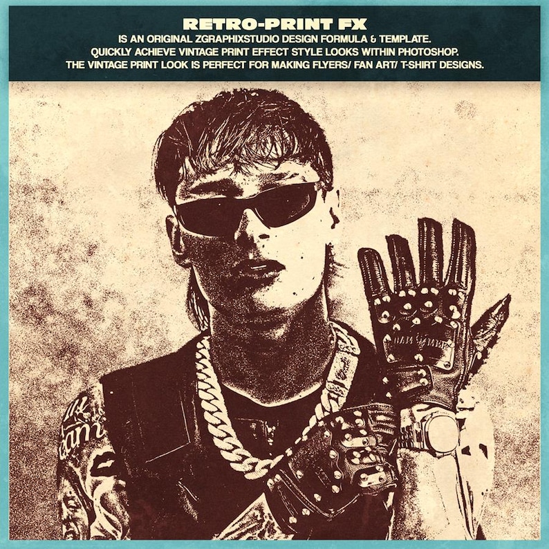 Retro Print Photoshop Action: Vintage Effects PSD Template - Etsy