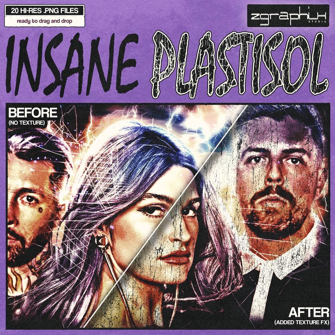 Cracked Plastisol Textures for Photoshop | Vintage Thrift Photoshop ...