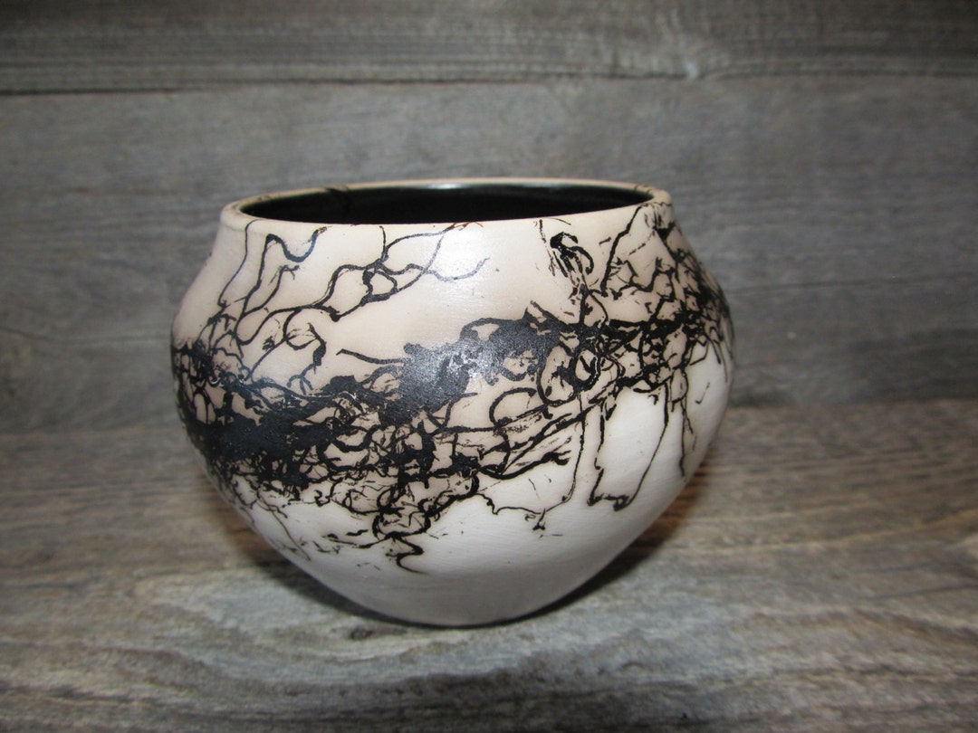 4" Small Acoma Shaped Pot-horse Hair Pottery - Made in Wyoming - Etsy