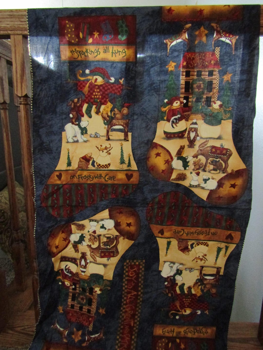 Vintage Christmas Stocking Panel Frosty Friends Teresa Kogut 1990's - Etsy