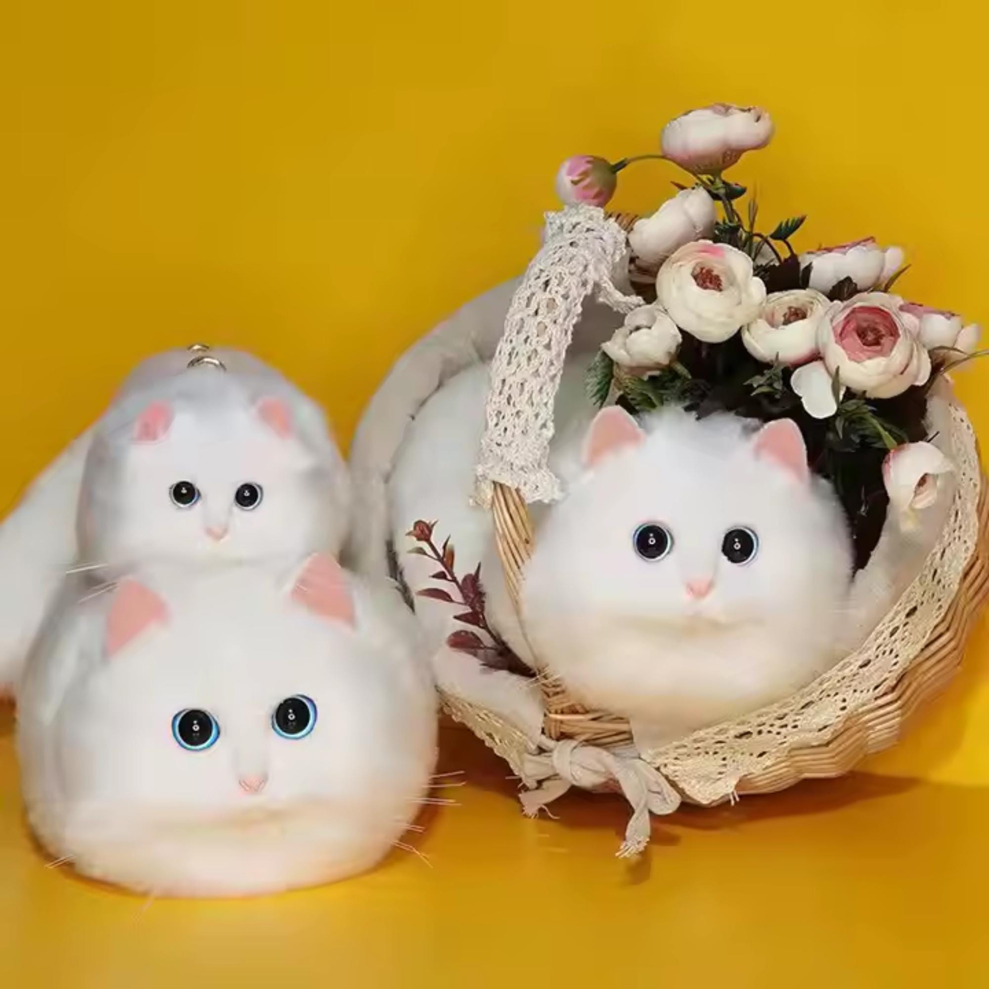 7 Colors Realistic Plush Black White Cat Handbag Cat Lovers Gift ...