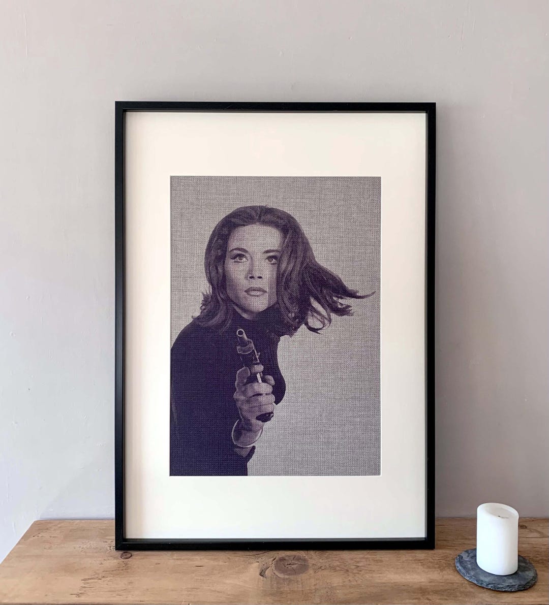 Diana Rigg Inspired Fabric Art. Vintage Style Unique Wall Art. Retro ...