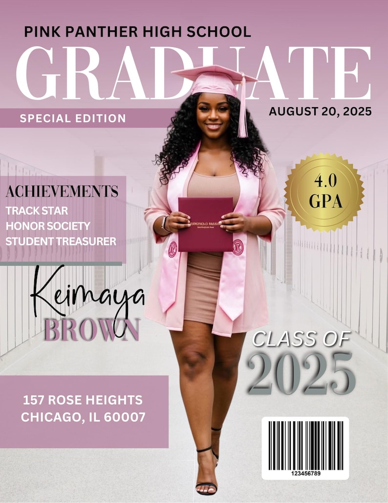 Editable Graduation Magazine Covers| Instant Download| Editable in ...