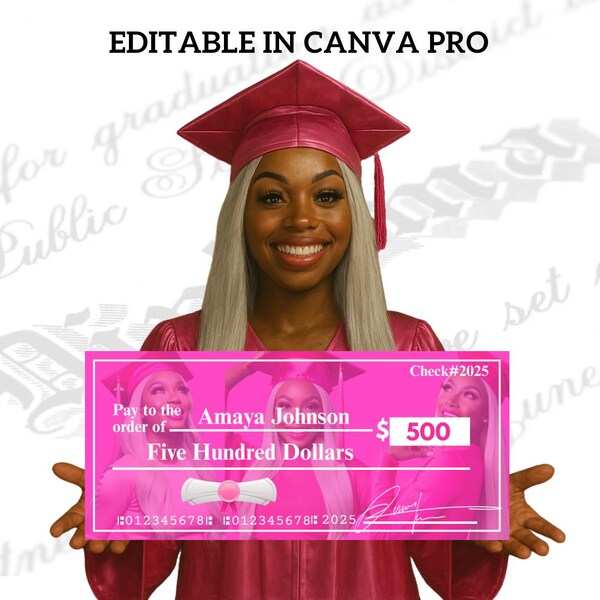 Large Editable Checks in Canva - Etsy