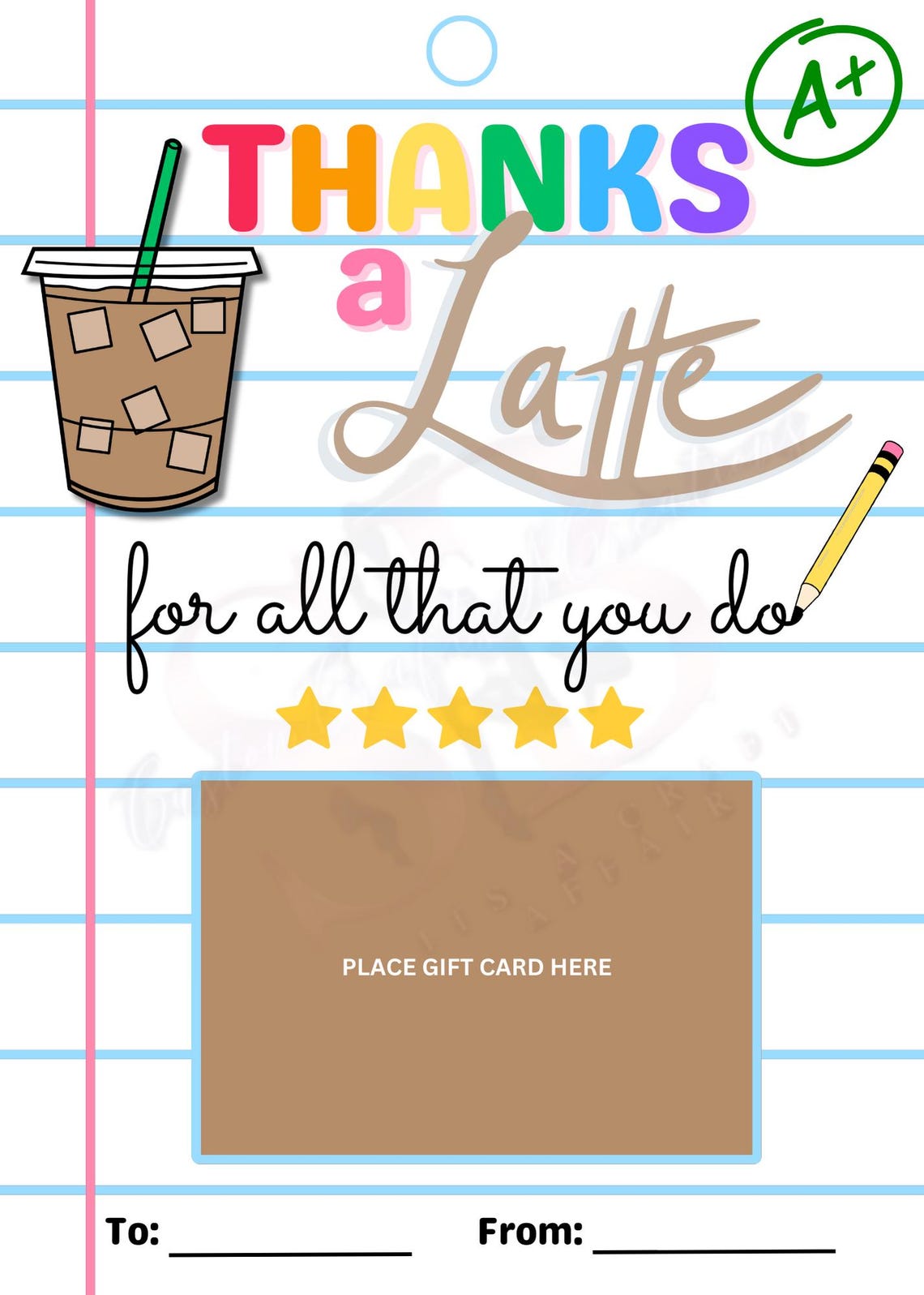 Editable Teacher Gift Card Holder | Printable Canva Template | Instant ...