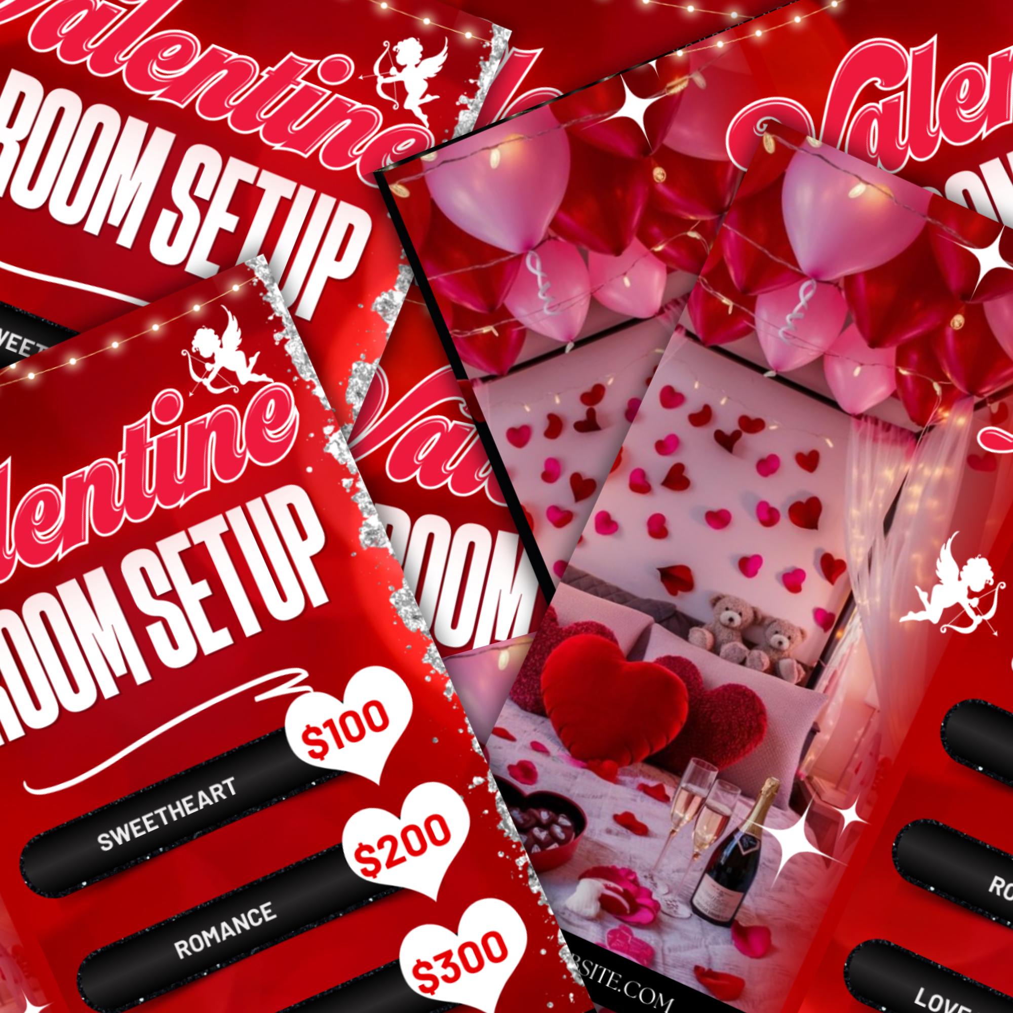 Valentine's Day Room Setup Flyer, Event Booking Flyer, Valentine Rooms ...