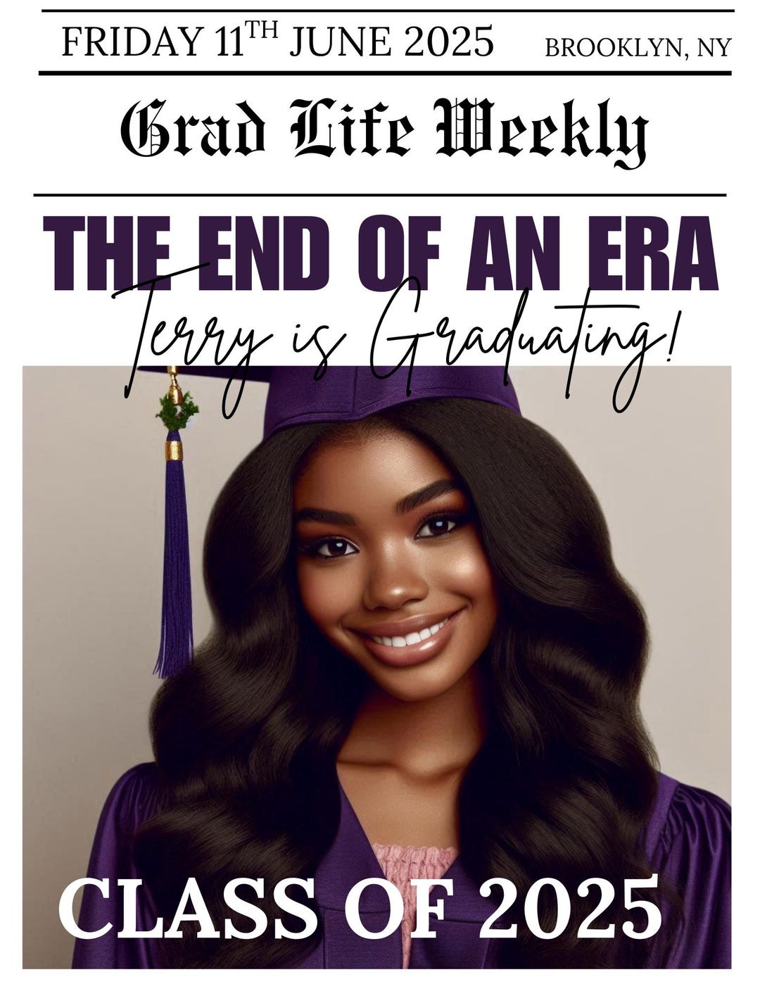 Graduate Newsletter Template| Digital Download|editable in Canva| Fully ...