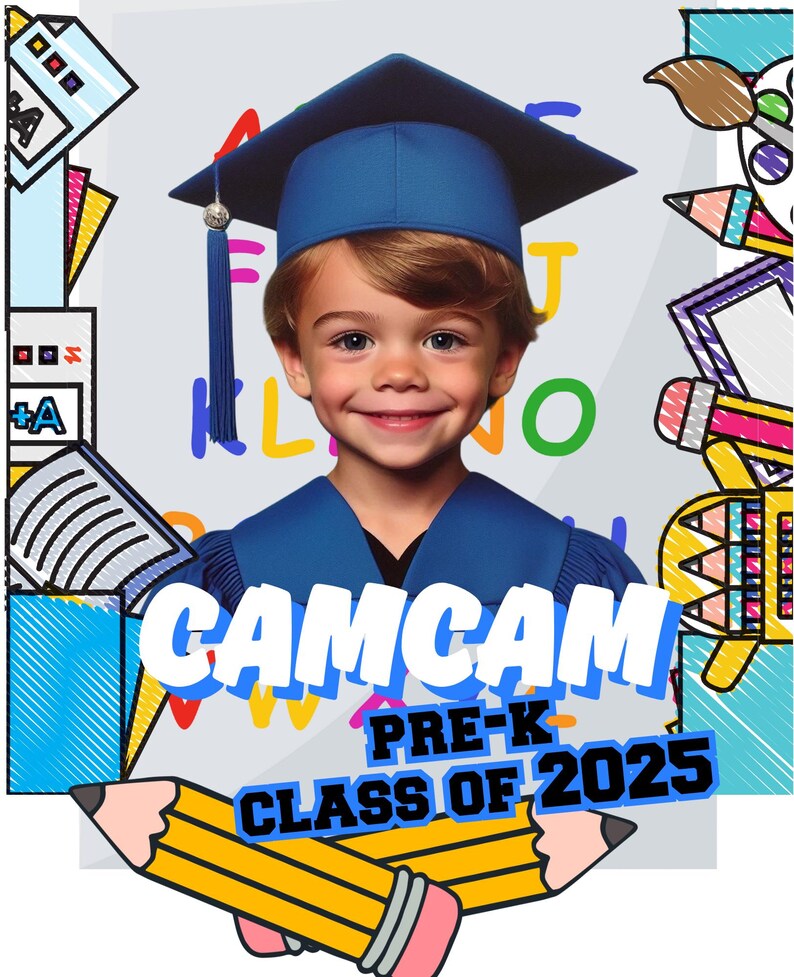 Editable Pre-k Graduation Fans Template and Mockups| Canva Template - Etsy