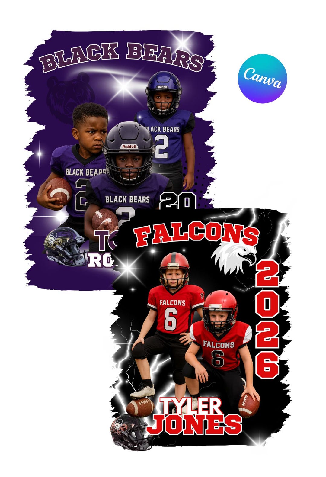 Editable Football Centerprint Shirt Designs | Digital Download ...