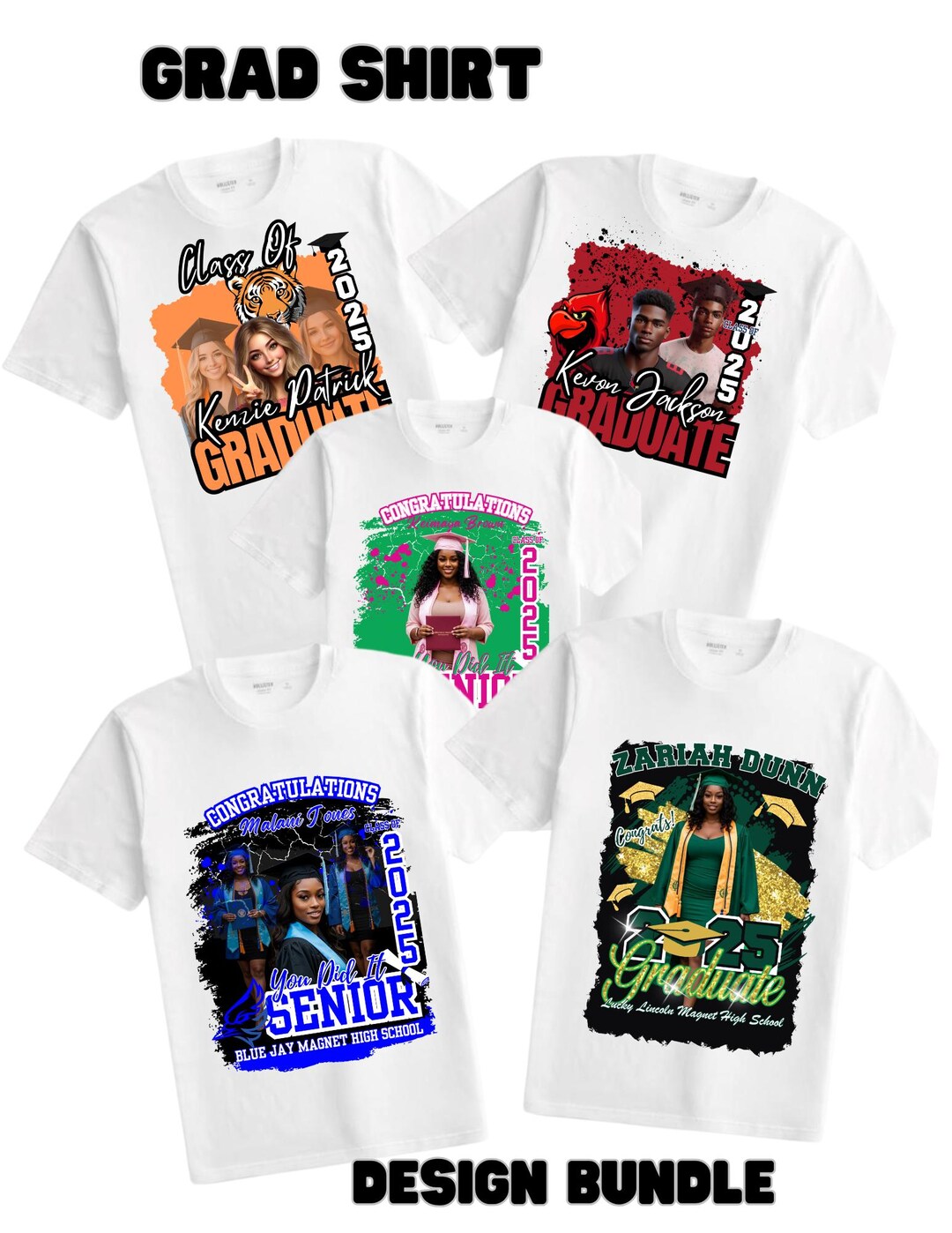 Editable Grad Shirt Design Bundle| Editable in Canva| Graduation ...