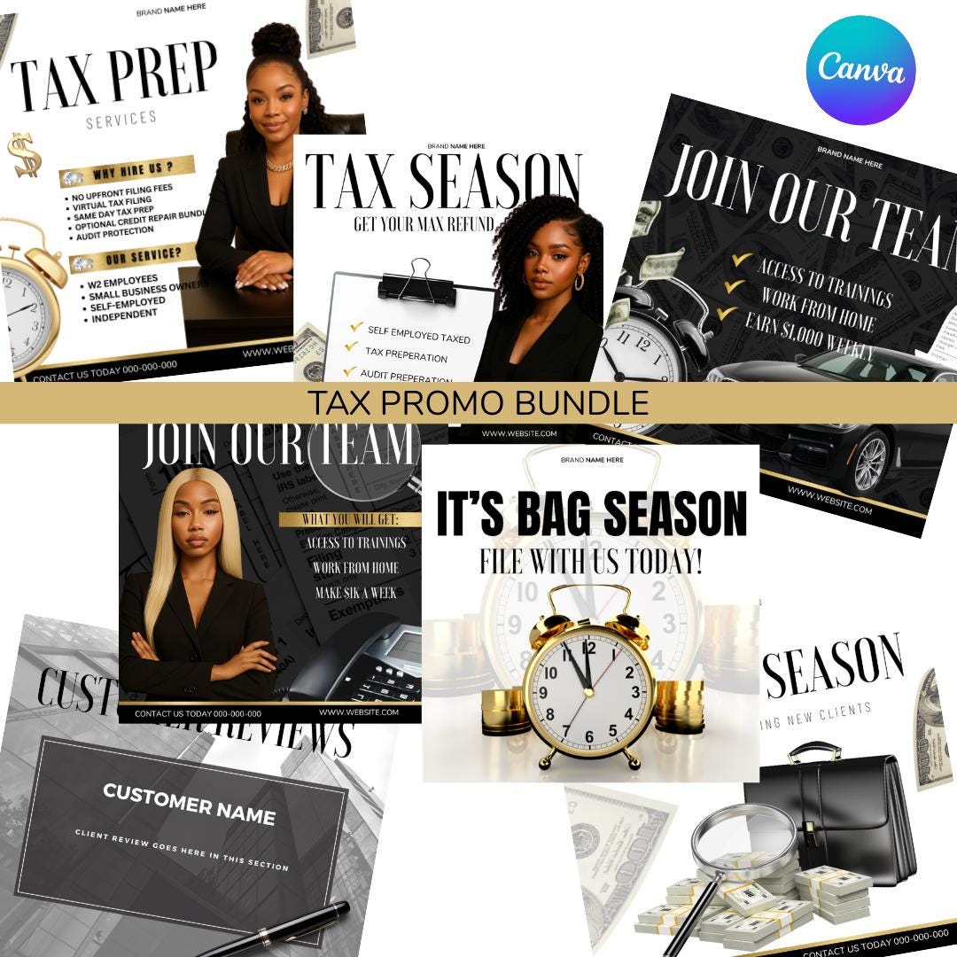Tax Promo Bundle | Tax Office Flyer Templates | Tax Season Marketing ...