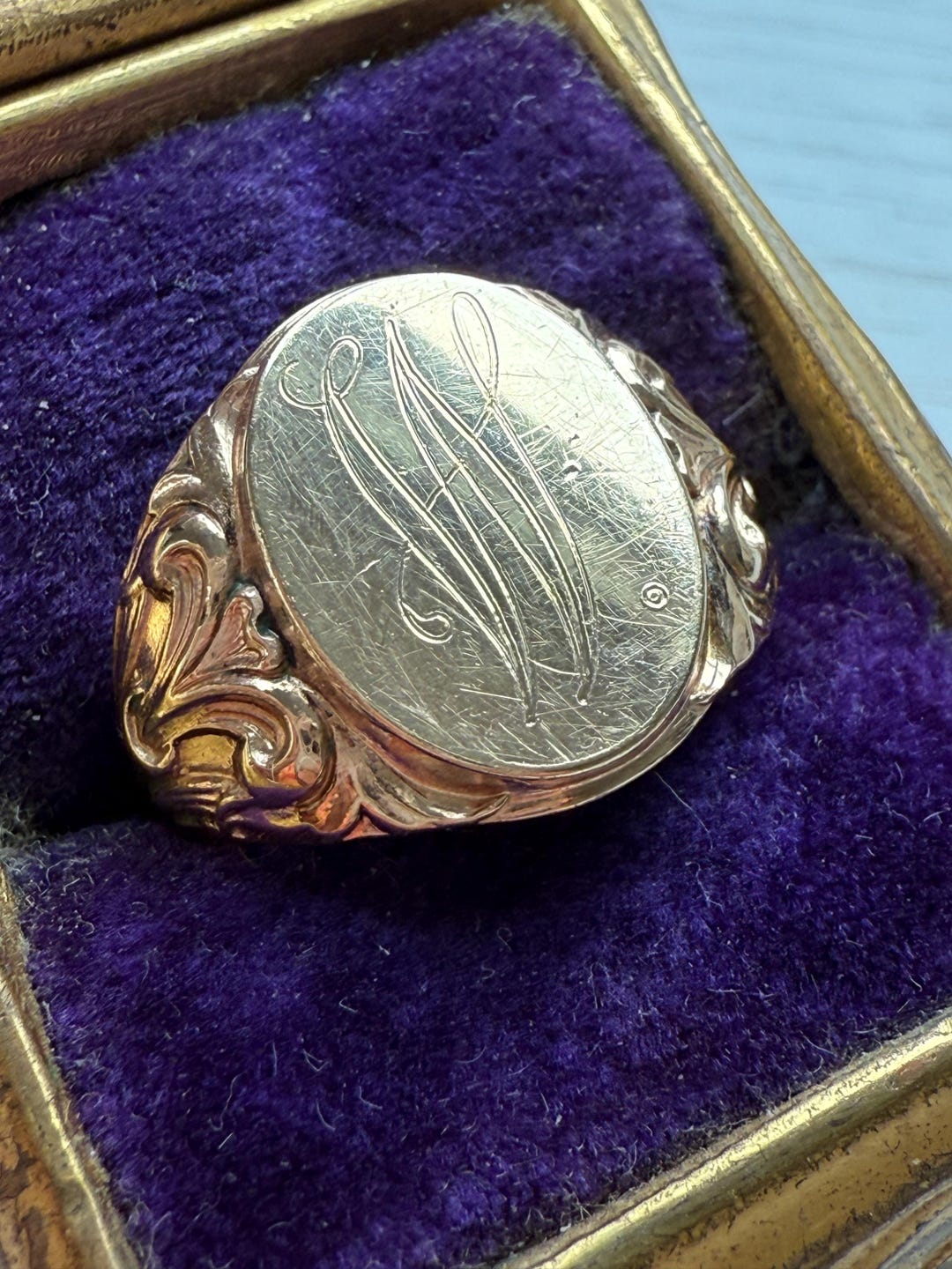 Antique Victorian 14k GF “W” Signet Ring - Etsy
