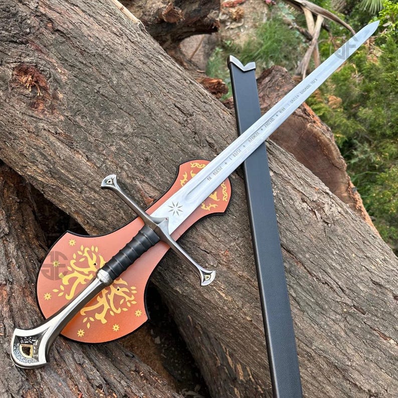 Anduril Sword of Strider Movie Replica With Free Scabbard & Stand, Gift ...