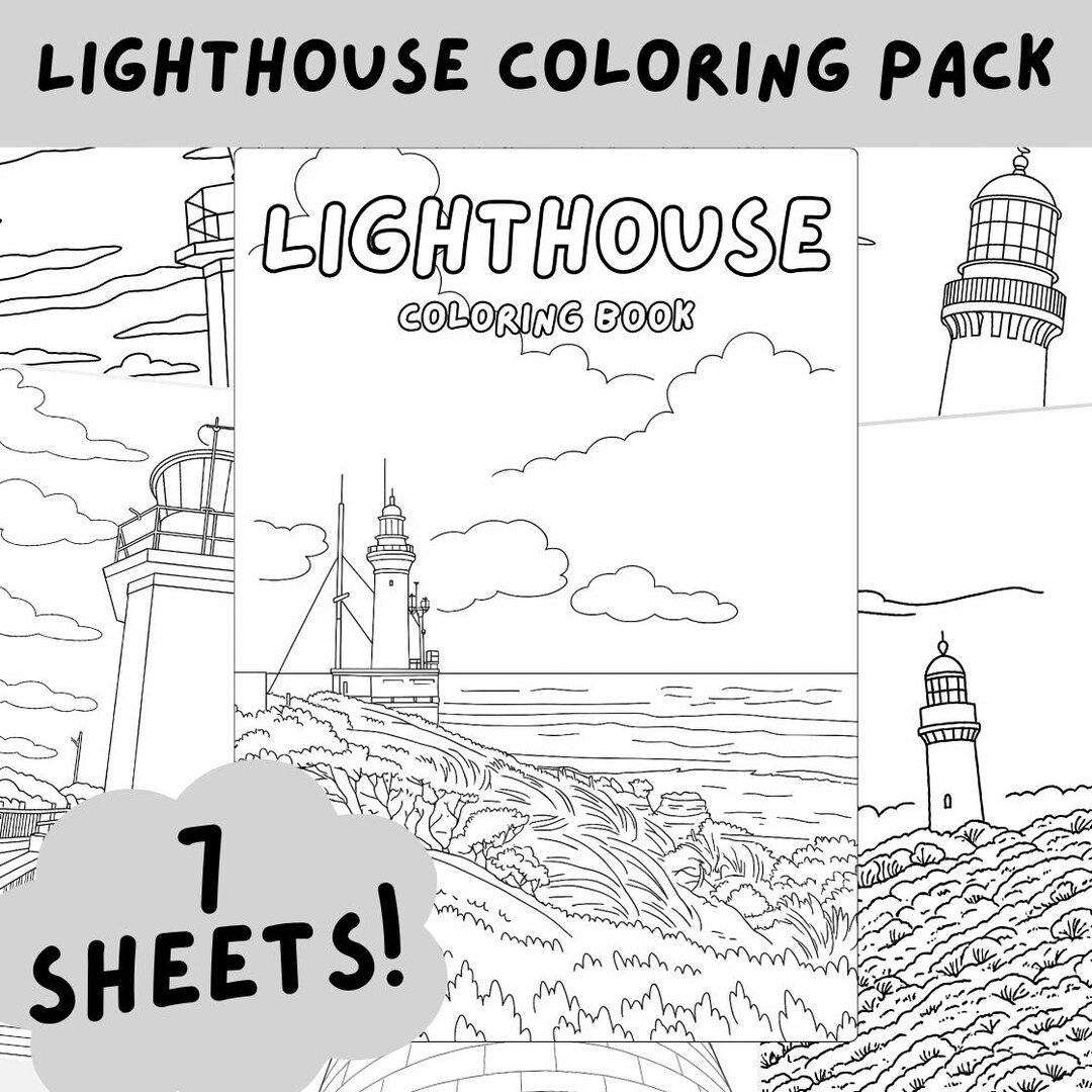 Lighthouse Coloring Pages | Printable Coastal Scenes | Aussie Beach ...