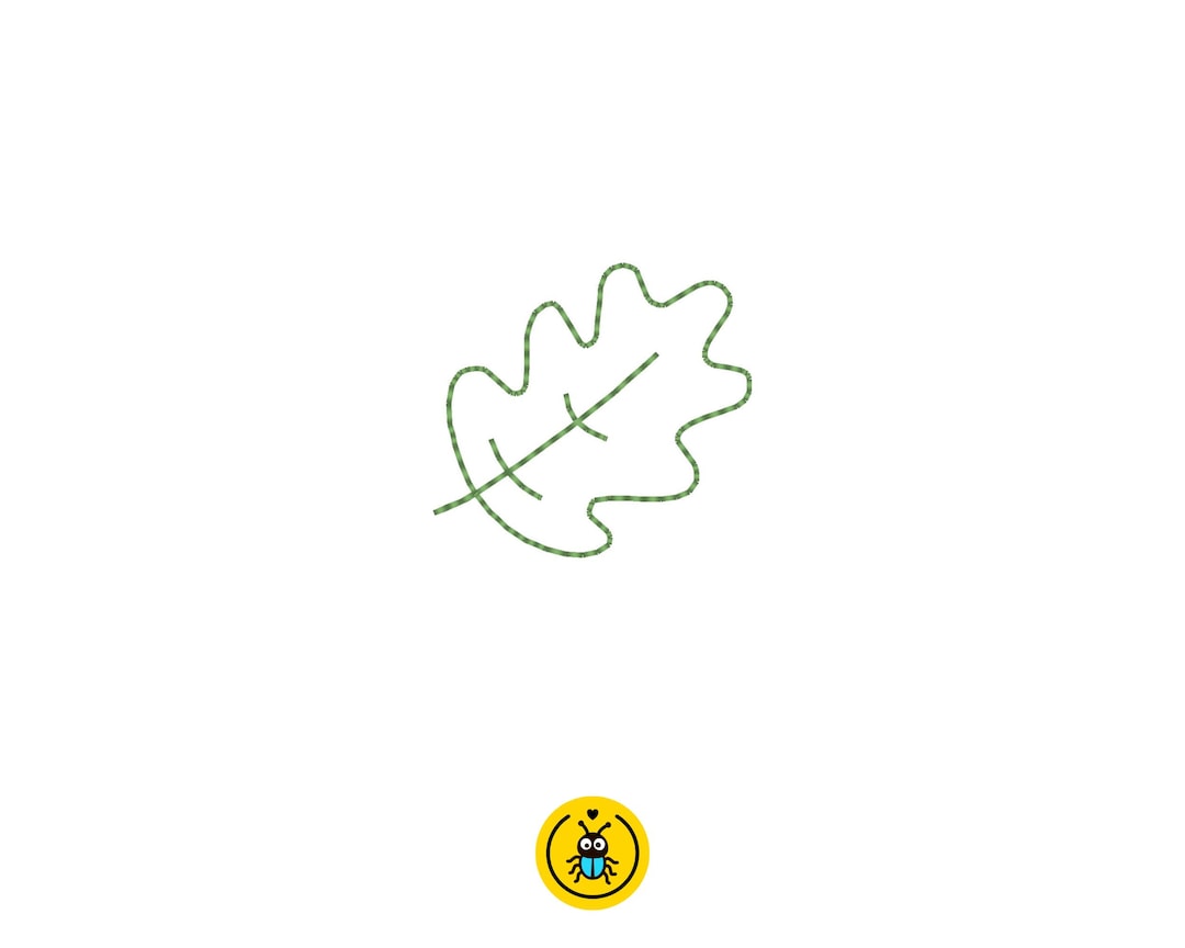 Minimalist Oak Leaf Machine Embroidery Design, Botanical Digital ...