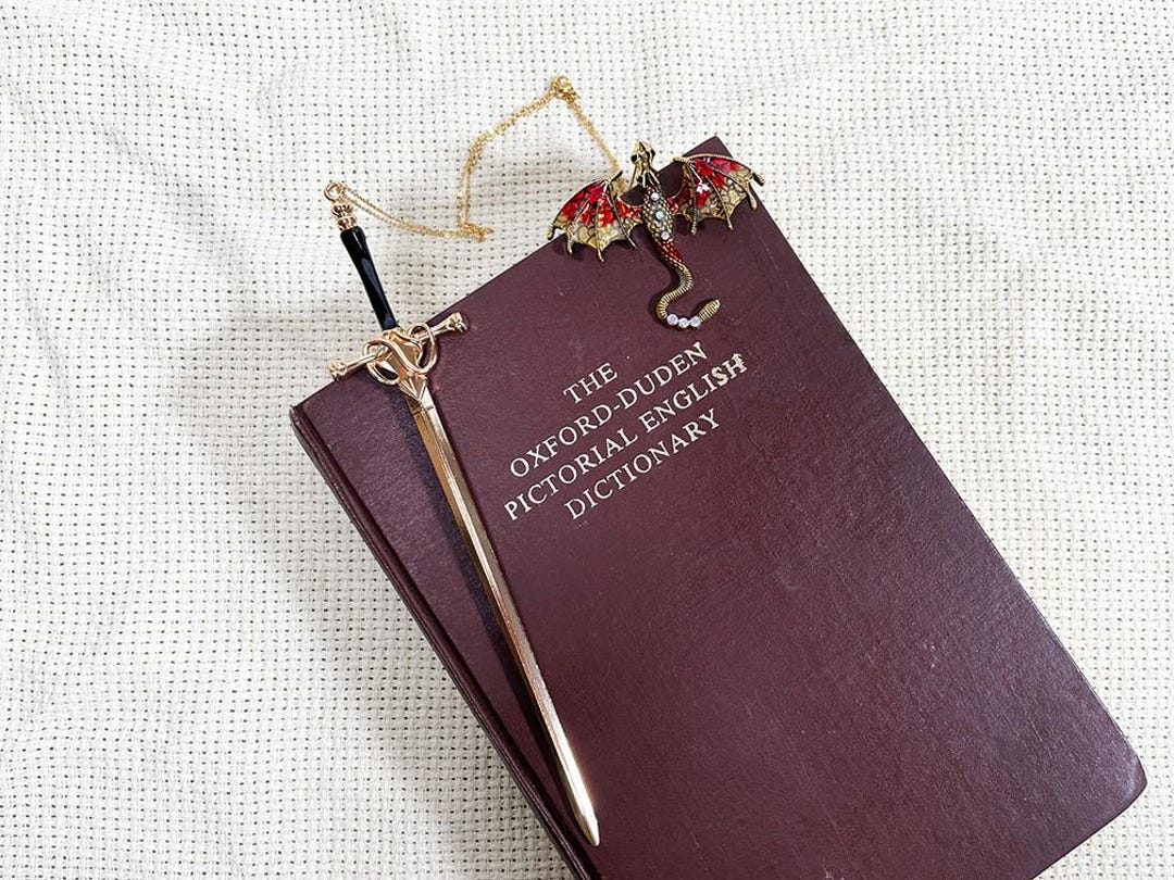 Dragon Sword Fantasy Bookmark Unique Gift for Women Men Bookish Readers ...