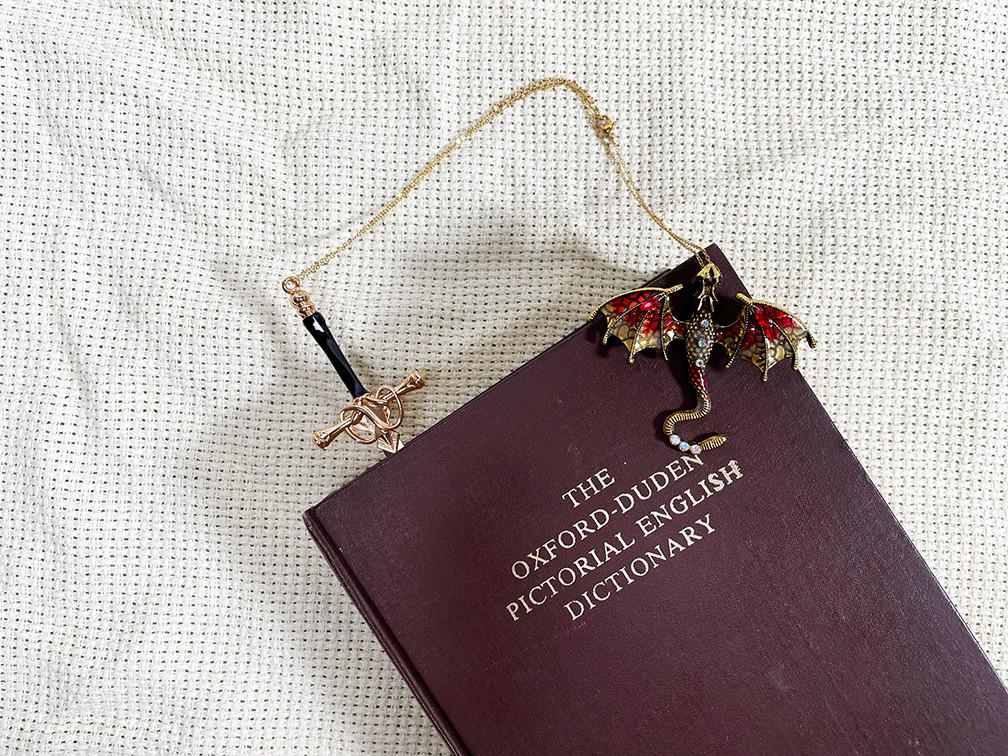 Dragon Sword Fantasy Bookmark Unique Gift for Women Men Bookish Readers ...