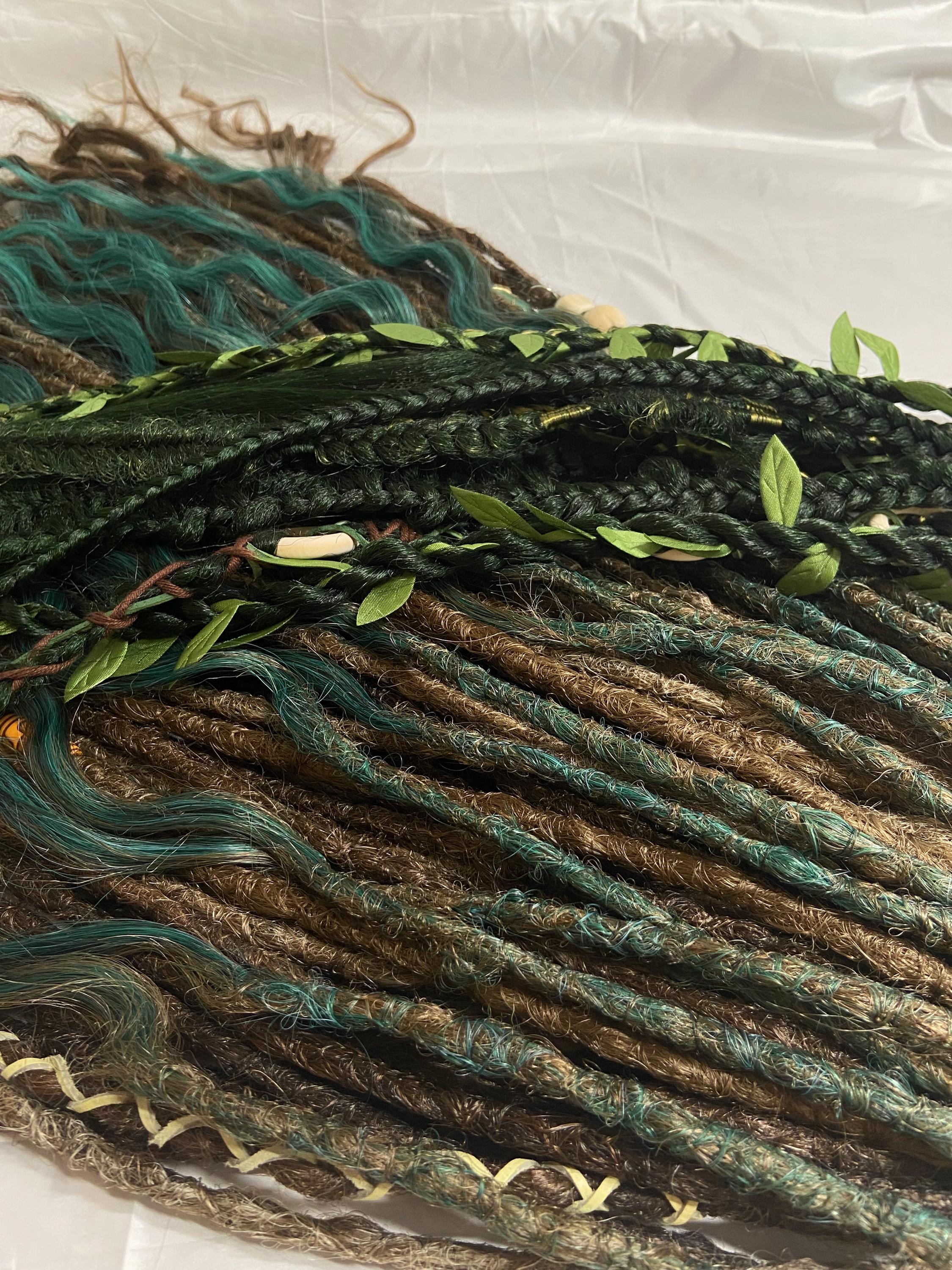 Dreadlocks and Braids With Decorations, Synthetic Dreadlocks. Forest ...
