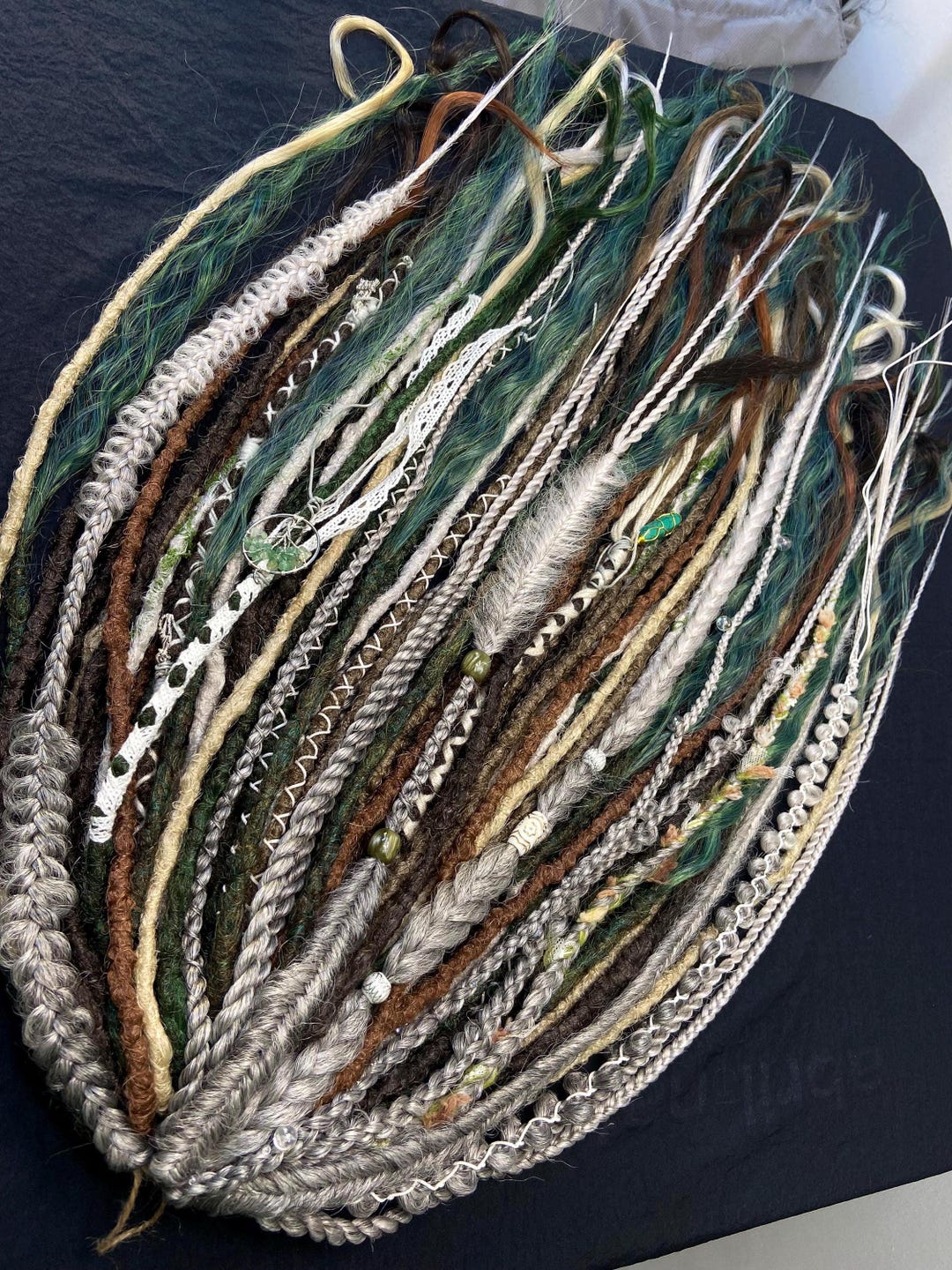 Forest Dreads and Braids Set - Synthetic Green Dreadlock Extensions ...