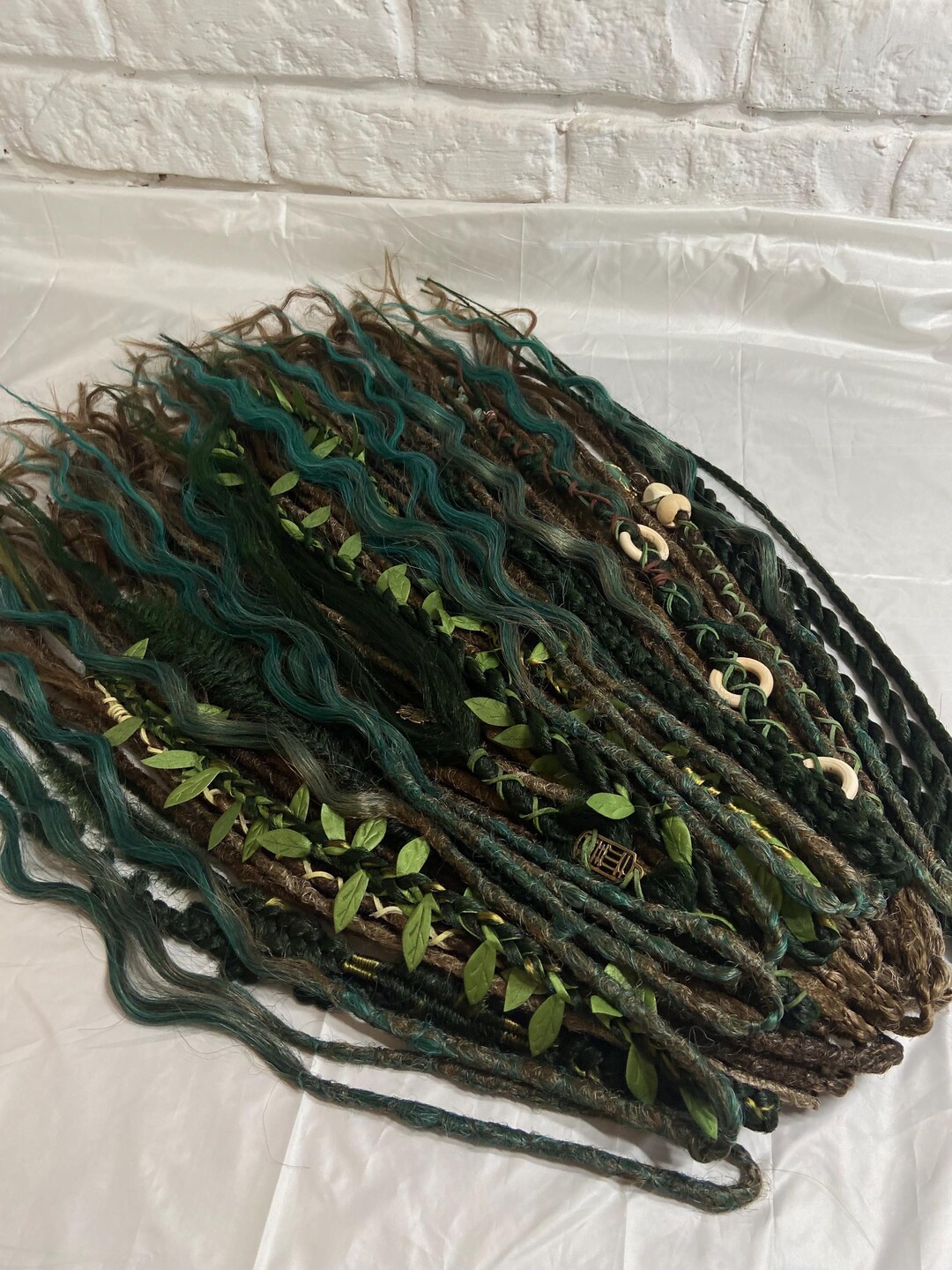 Dreadlocks and Braids With Decorations, Synthetic Dreadlocks. Forest ...