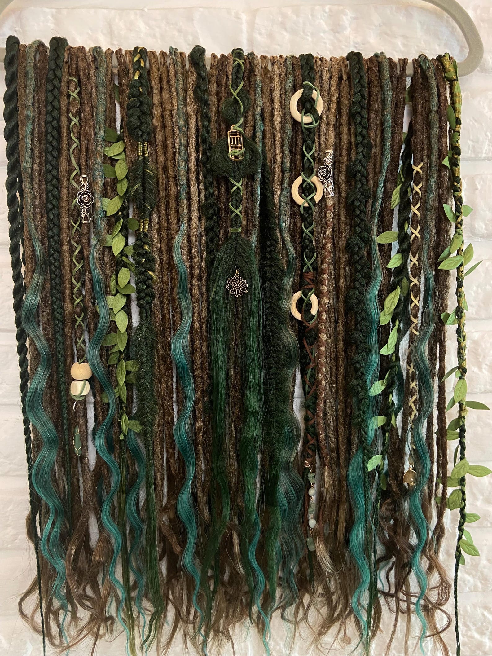 Dreadlocks and Braids With Decorations, Synthetic Dreadlocks. Forest ...