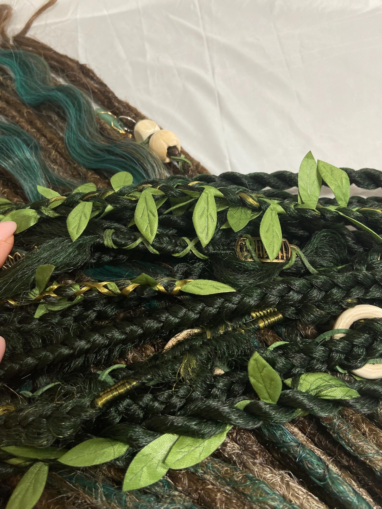 Dreadlocks and Braids With Decorations, Synthetic Dreadlocks. Forest ...