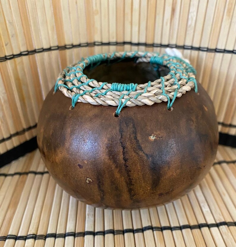 Gourd - Hand Coiled Gourd - Decorative Dried Gourd - Home Decor - Beach ...