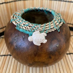 Gourd - Hand Coiled Gourd - Decorative Dried Gourd - Home Decor - Beach ...