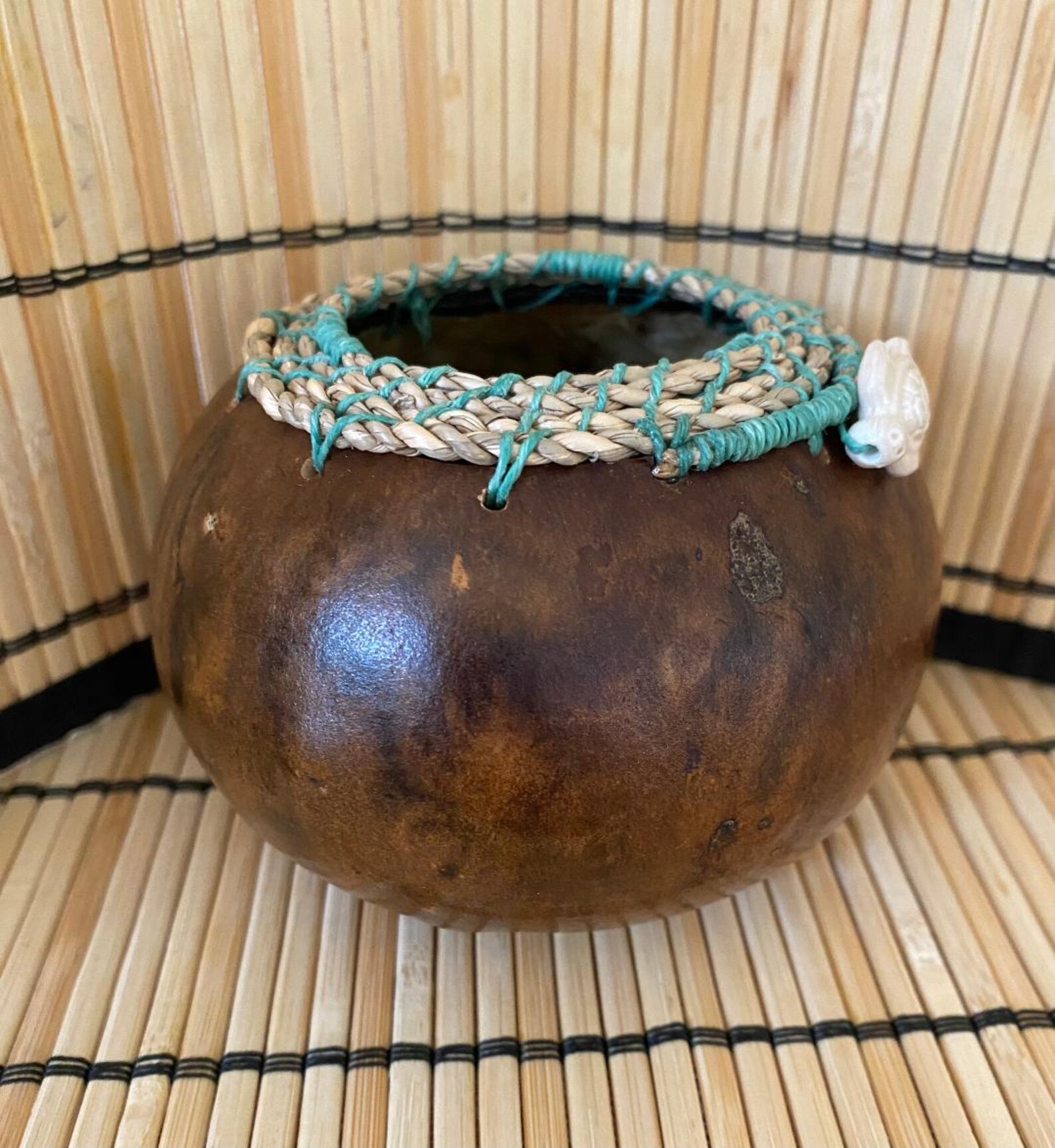 Gourd - Hand Coiled Gourd - Decorative Dried Gourd - Home Decor - Beach ...