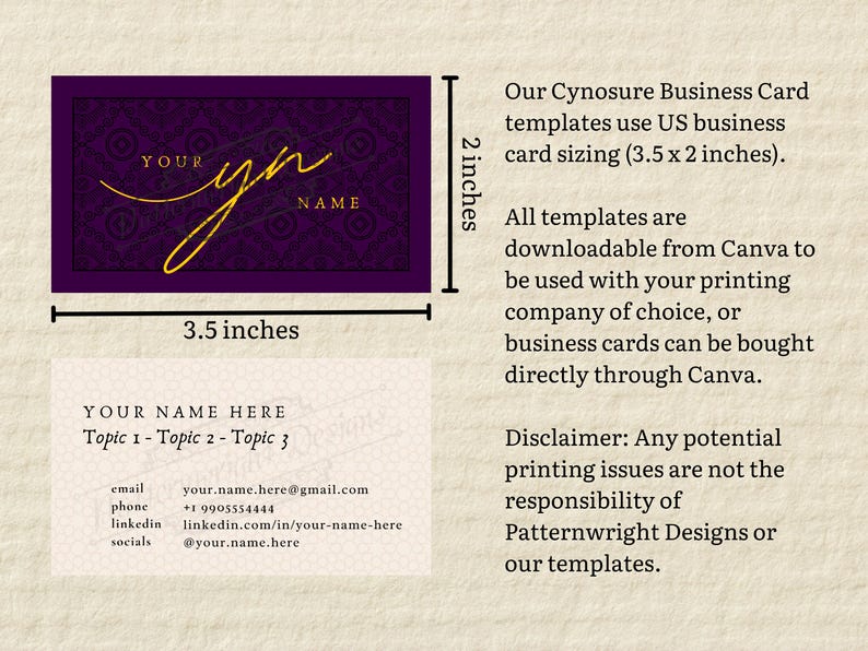 Purple Cynosure Business Card Digital Template - Sleek and Professional ...