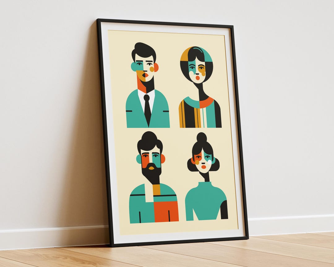 Geometric Portraits: Diversity in Color and Shape - Etsy