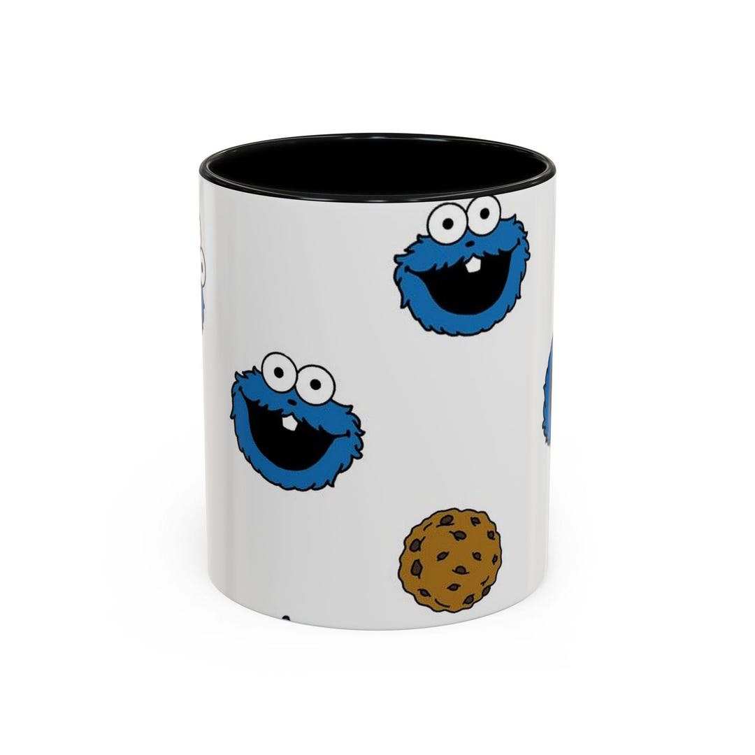 Cookie Monster Mug, Funny Coffee Cup, Blue Muppet Kitchen Drinkware ...