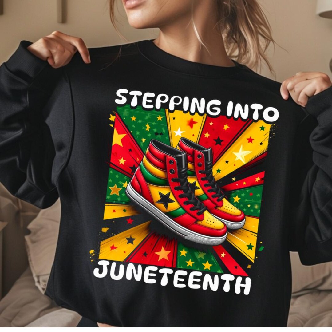 Stepping Into Juneteenth PNG, RBG Sneakers Shirt, Afro Pride Shoe ...