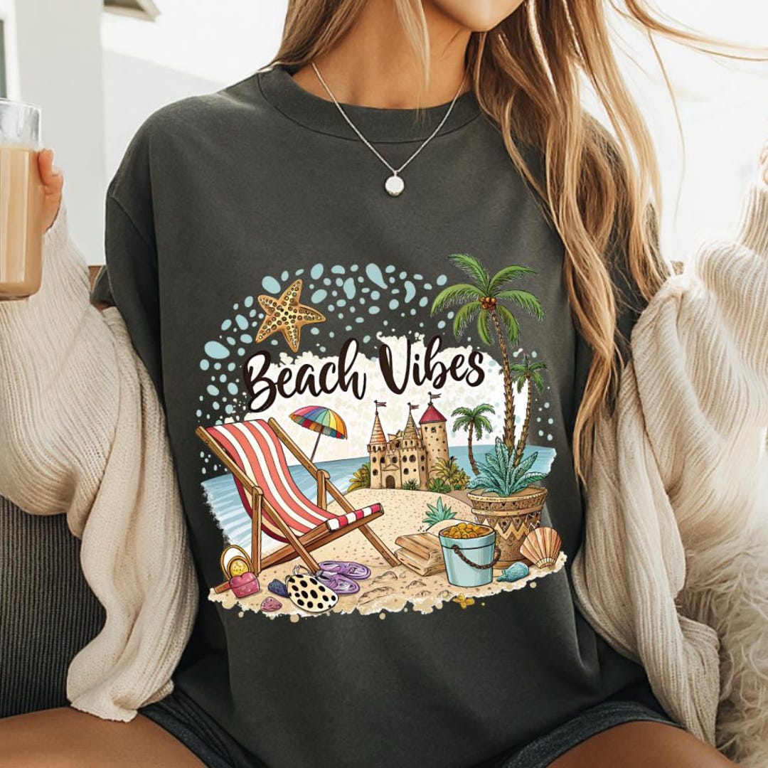 Beach Vibes PNG, Summer Shirt Design, Tropical Beach Clip, Vacation ...