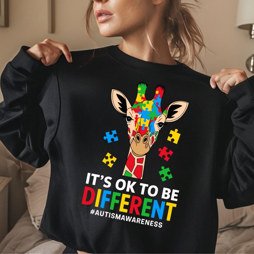 Autism Giraffe PNG, It's OK Different Png, Autism Puzzle Art ...