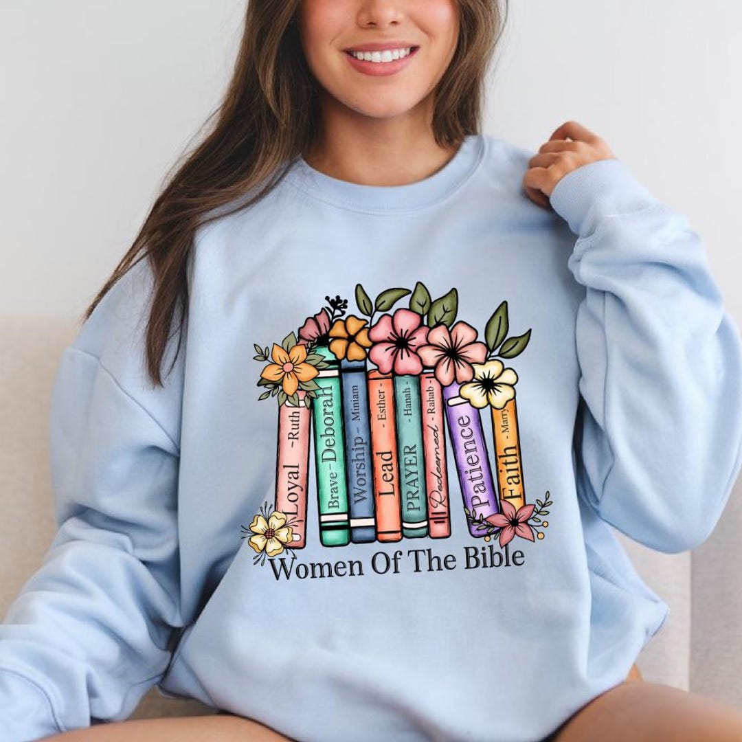 Women of the Bible, Bible Book Stack PNG, Christian Woman Art, Faith ...
